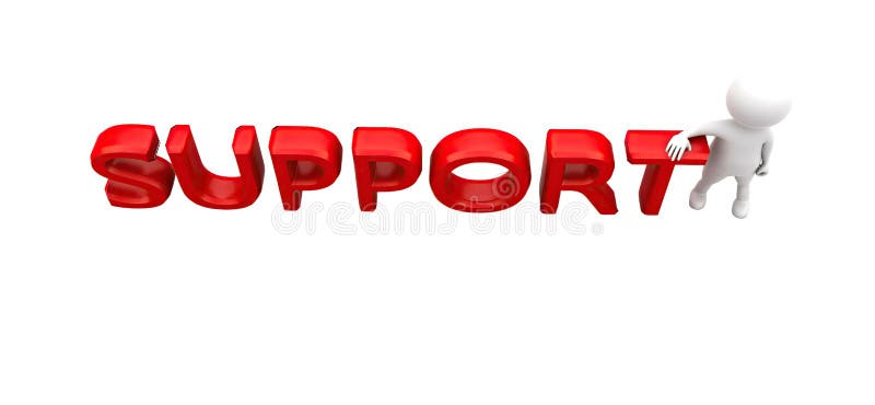 3d Man with Support Concept Stock Illustration - Illustration of ...