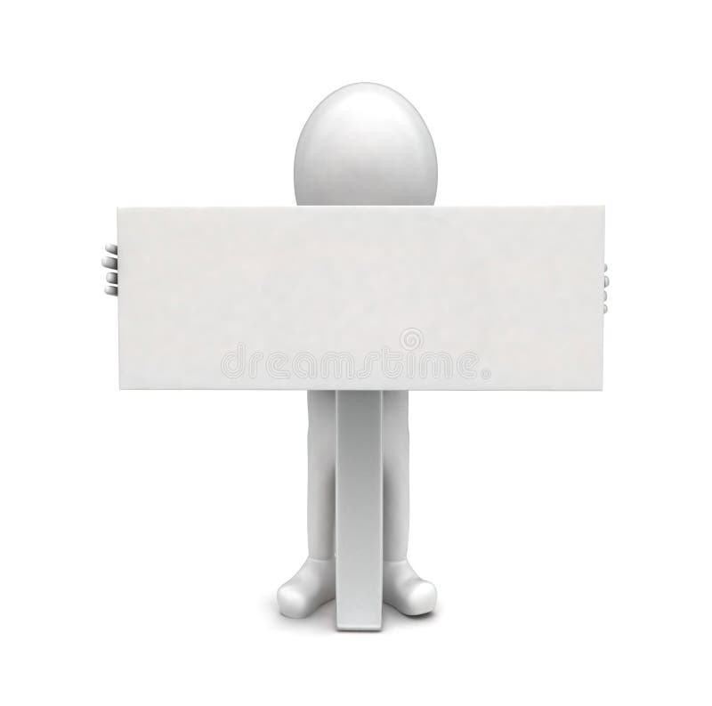 3d Man Presenting a White Board Concept Stock Illustration ...