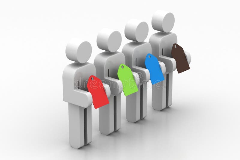 3d man with price tag stock illustration. Illustration of present ...