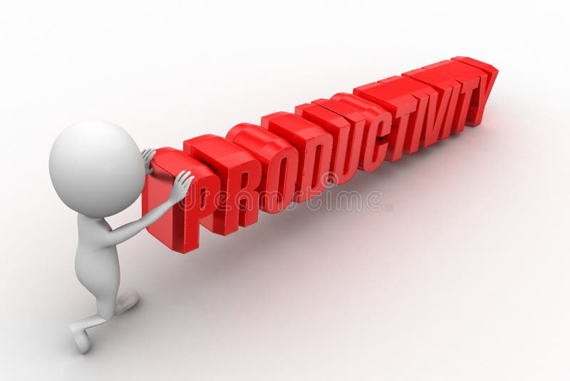 3d man with productivity stock illustration. Illustration of concept ...