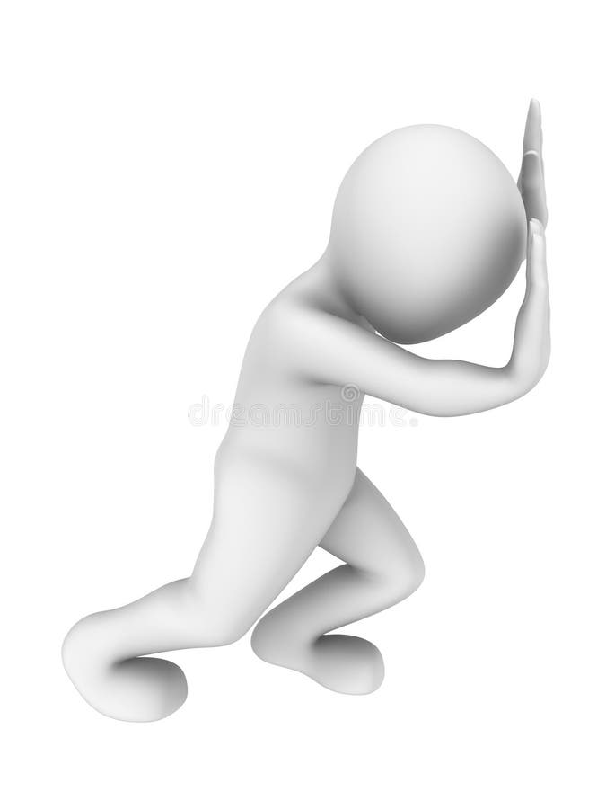 3d man push illustration stock illustration. Illustration of abstract ...
