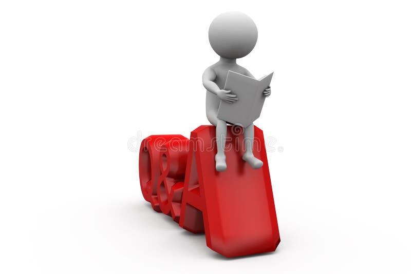 3d Man Question Answer Concept Stock Illustration - Illustration of ...