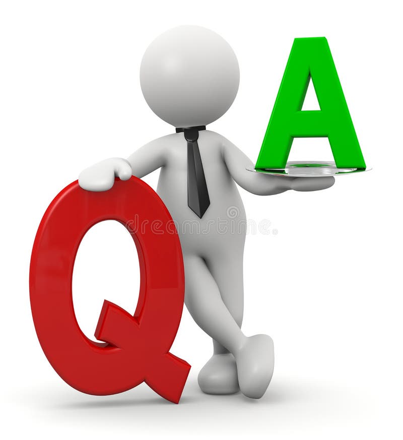 3d Man with Question and Answer Sign Stock Illustration - Illustration ...