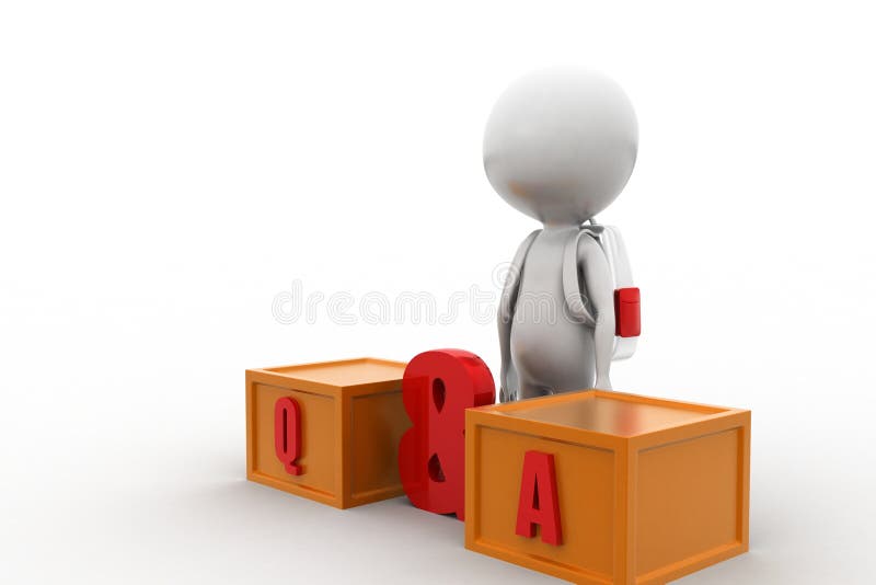 3d Man with Red HELLO Text Toy Blocks Stock Illustration - Illustration ...