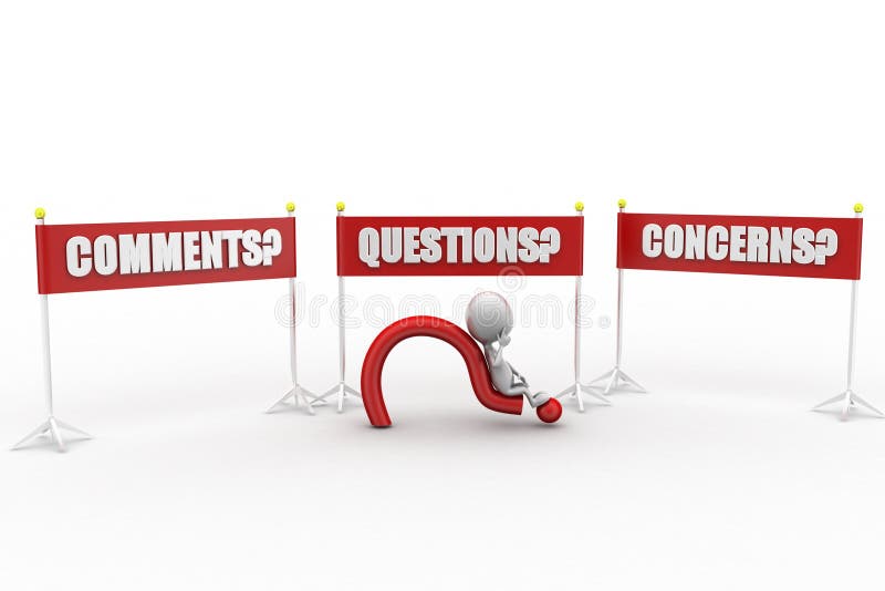 3d Man Questions, Comments And Concerns Stock Illustration ...