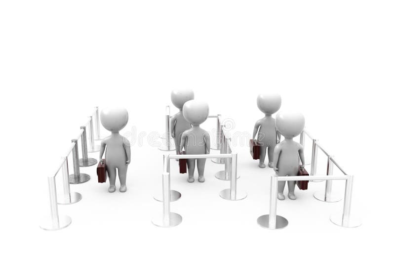 3d man queues concept stock illustration. Illustration of front - 46326320