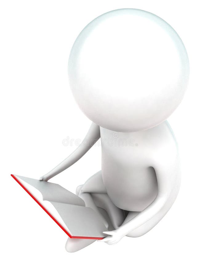 3d Man Reading E - Book stock illustration. Illustration of cover ...