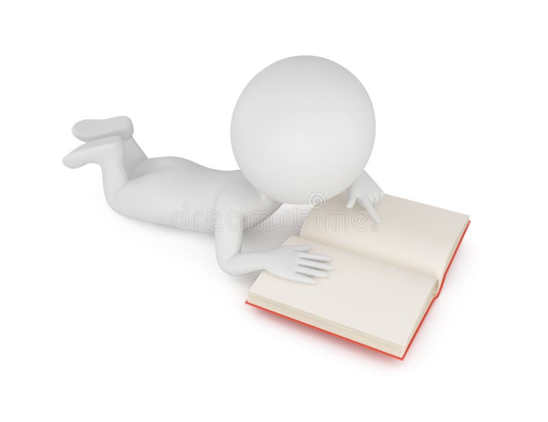 3d man reading a book stock illustration. Illustration of research ...