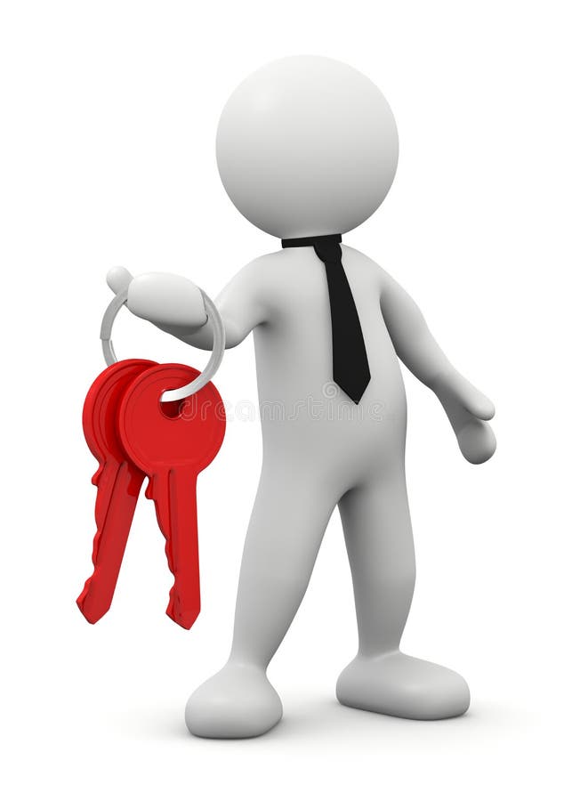 3d man with red key stock illustration. Illustration of help - 248076821