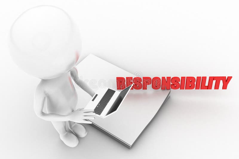 3d Man Responsibility Concept Stock Illustration - Illustration of ...