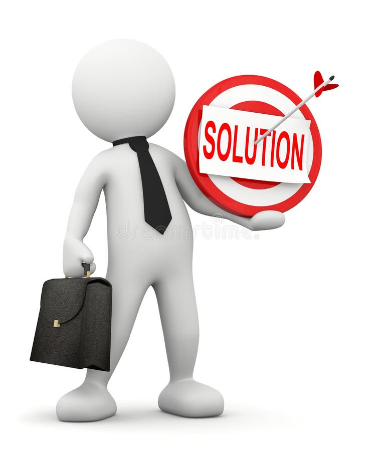 3d man with right solution stock illustration. Illustration of hand ...