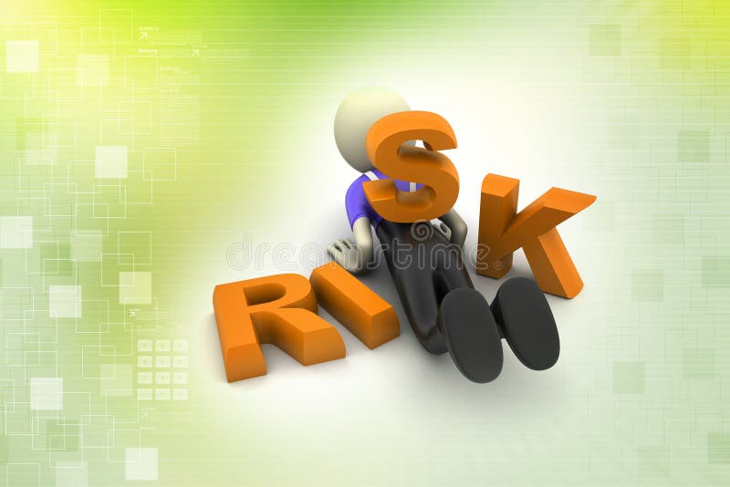 3d man with risk stock illustration. Illustration of economy - 56141643