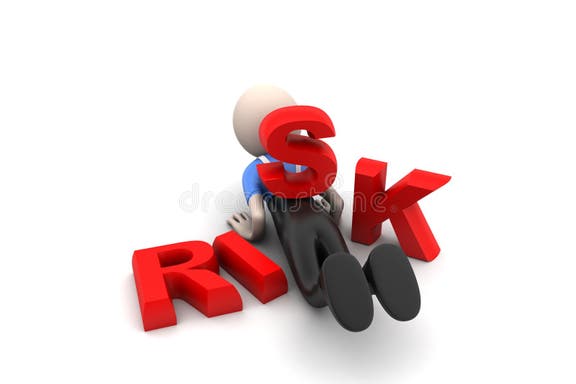3d man with risk stock illustration. Illustration of business - 55166311