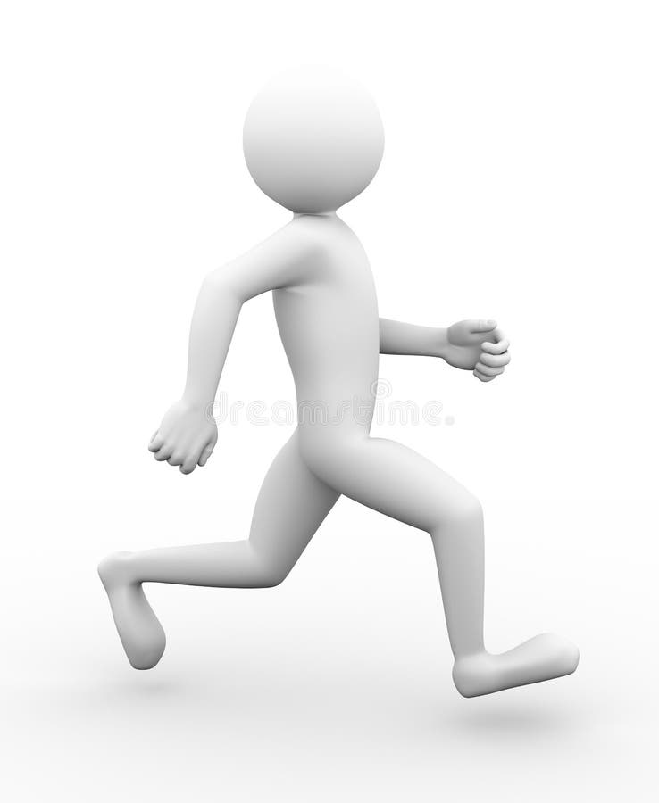 3d People Running Around Diagram Stock Illustration - Illustration of ...