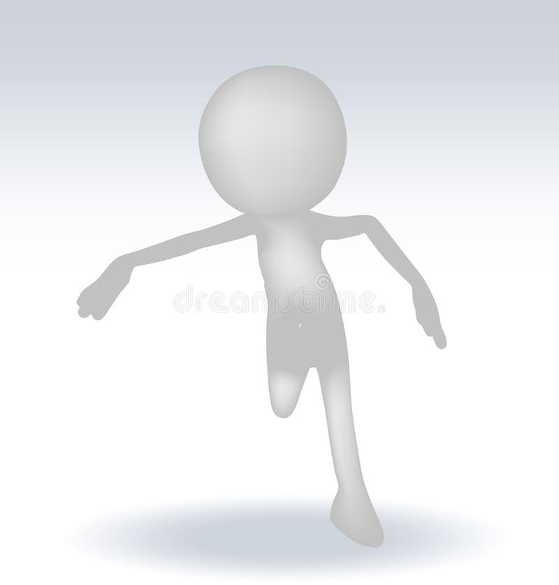 3d man running stock vector. Illustration of white, running - 39368300
