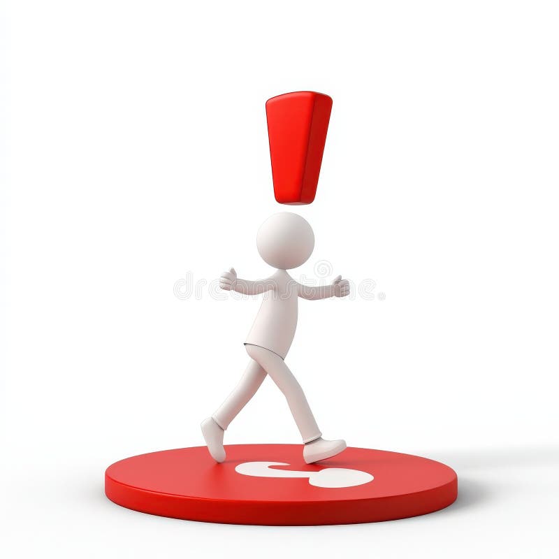 A 3D Man is Running with a Surprised Expression on His Face Stock ...