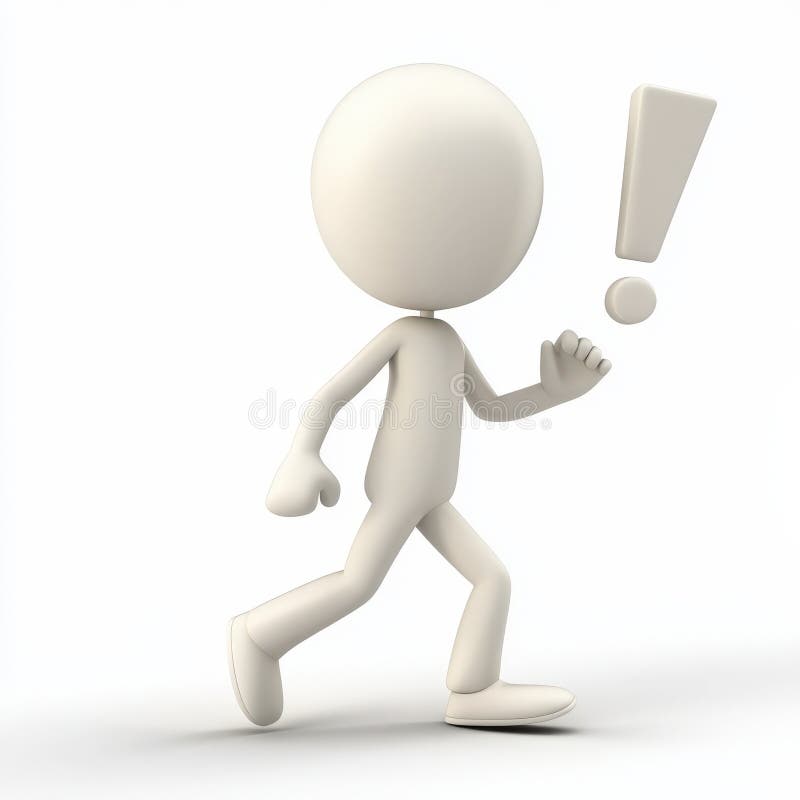 A 3D Man is Running with a Surprised Expression on His Face Stock ...