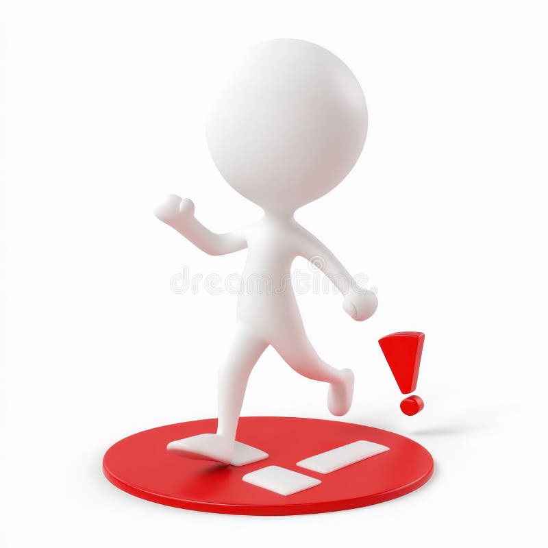 A 3D Man is Running with a Surprised Expression on His Face Stock Image ...