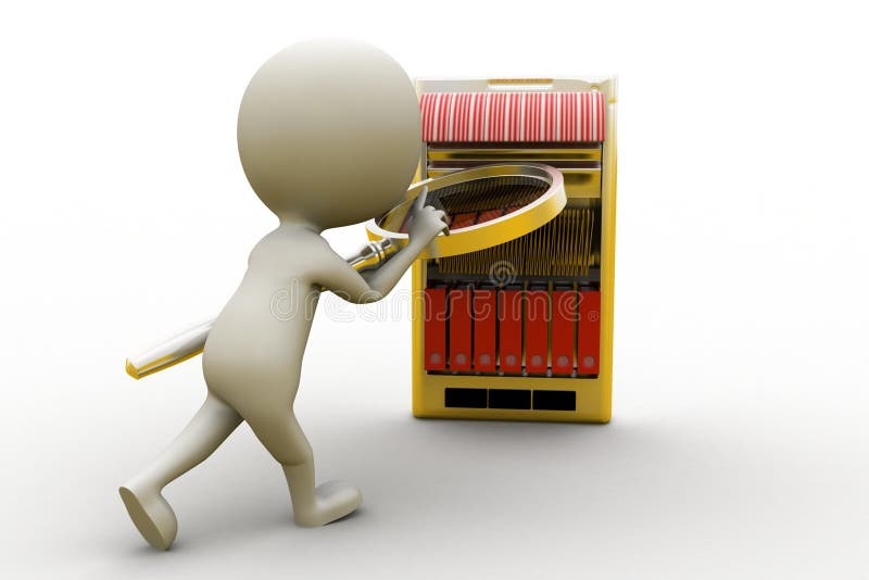 3d Man with Protected Folder Stock Illustration - Illustration of male ...