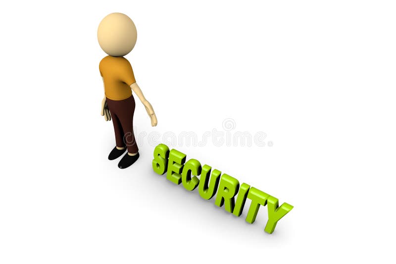 3d man in security concept stock illustration. Illustration of idea ...