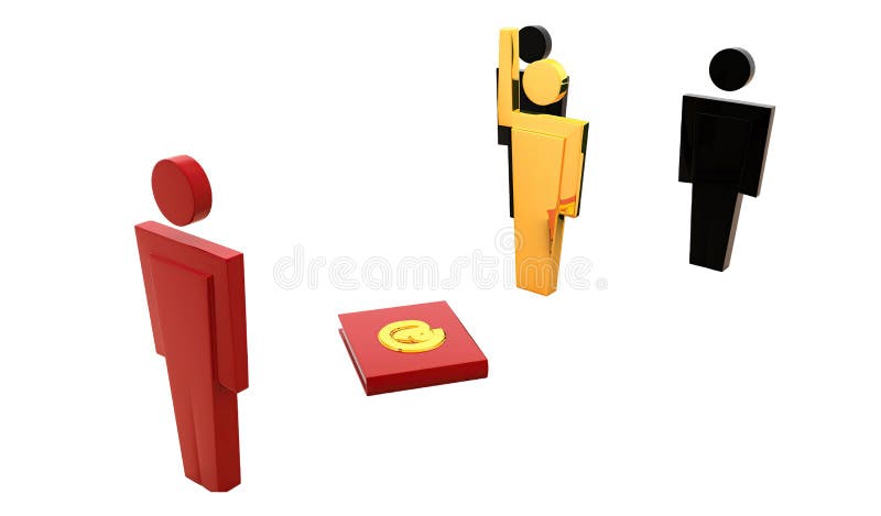 3d Man Select Right Person Concept Stock Illustration - Illustration of ...