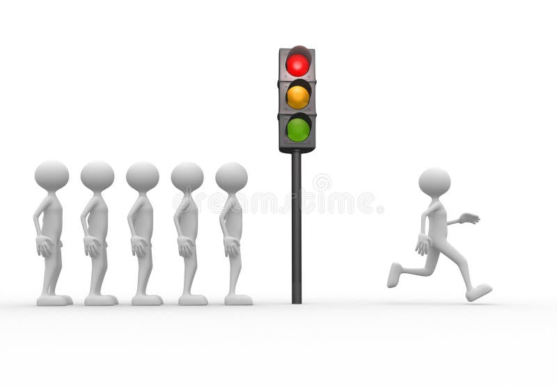 3d man and a semaphore. Go stock illustration. Illustration of traffic ...