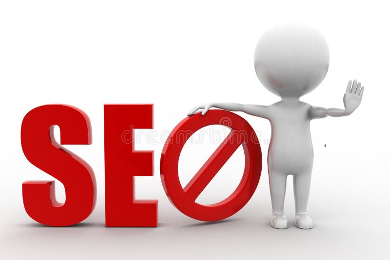 3d Man - People, Person and Graph. SEO Concept. Stock Illustration ...