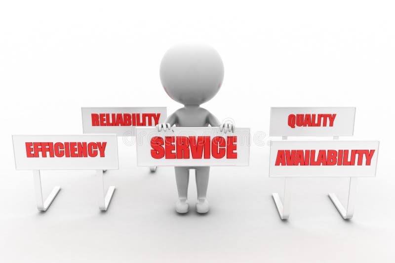 Quality, Service, Reliability in Silver Grey Gears Stock Illustration ...