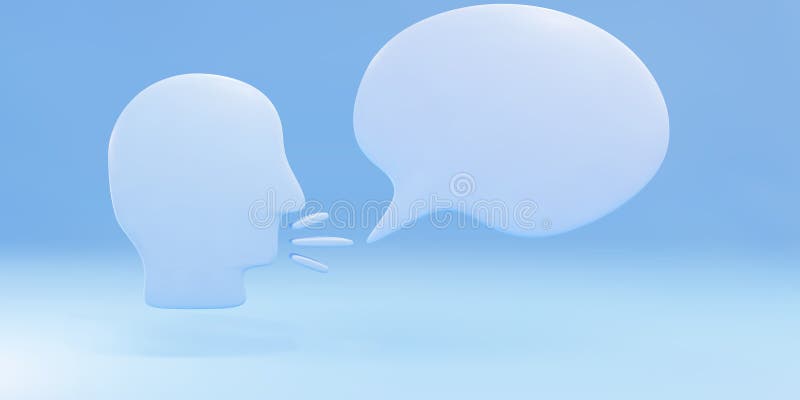 3d Man Shouting Icon Message Isolated on Blue Background. Vector ...