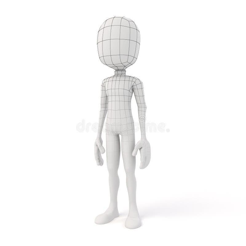3d Man with Showing Geometry Edges Stock Illustration - Illustration of ...