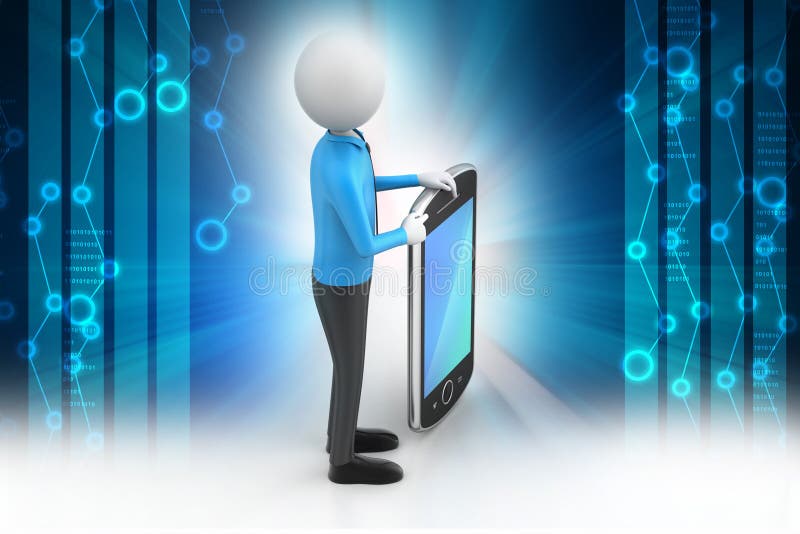 3D Morph Man Presenting stock illustration. Illustration of render ...