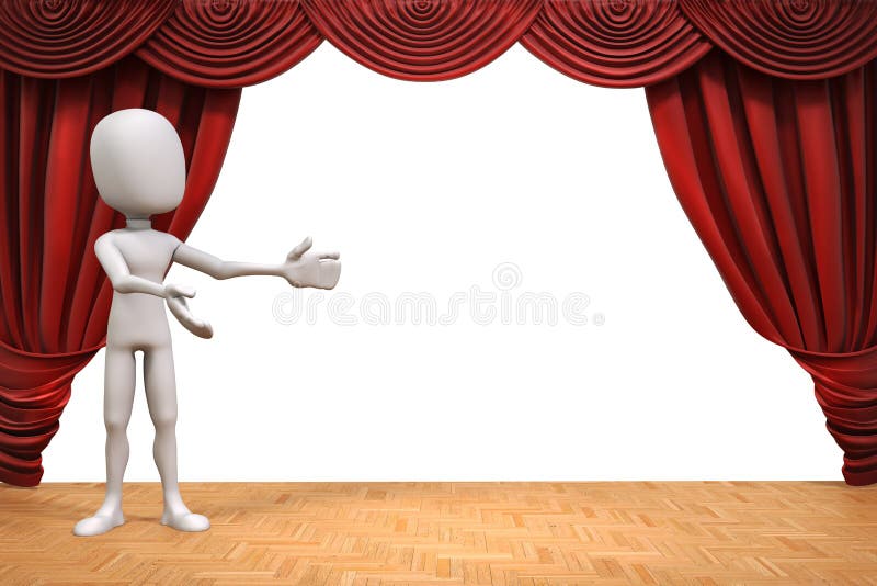 3d man on stage concept stock illustration. Illustration of celebrate ...