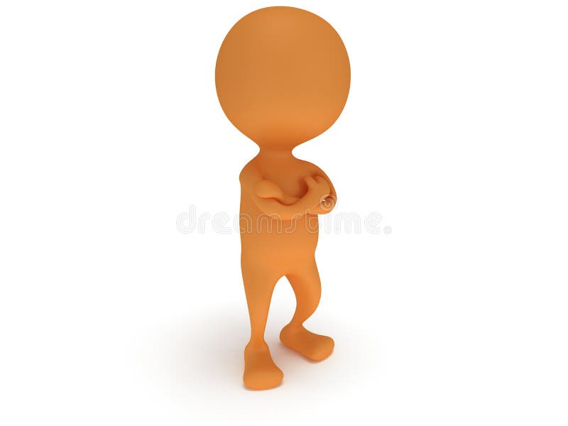 3d Orange Man Carry Dollar Sign Stock Illustration - Illustration of ...