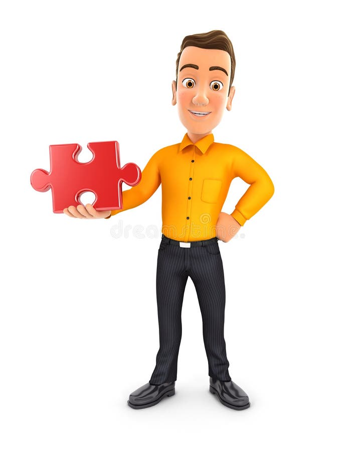 3d Orange Man Puzzle Team Concept Stock Image - Image of opportunity ...