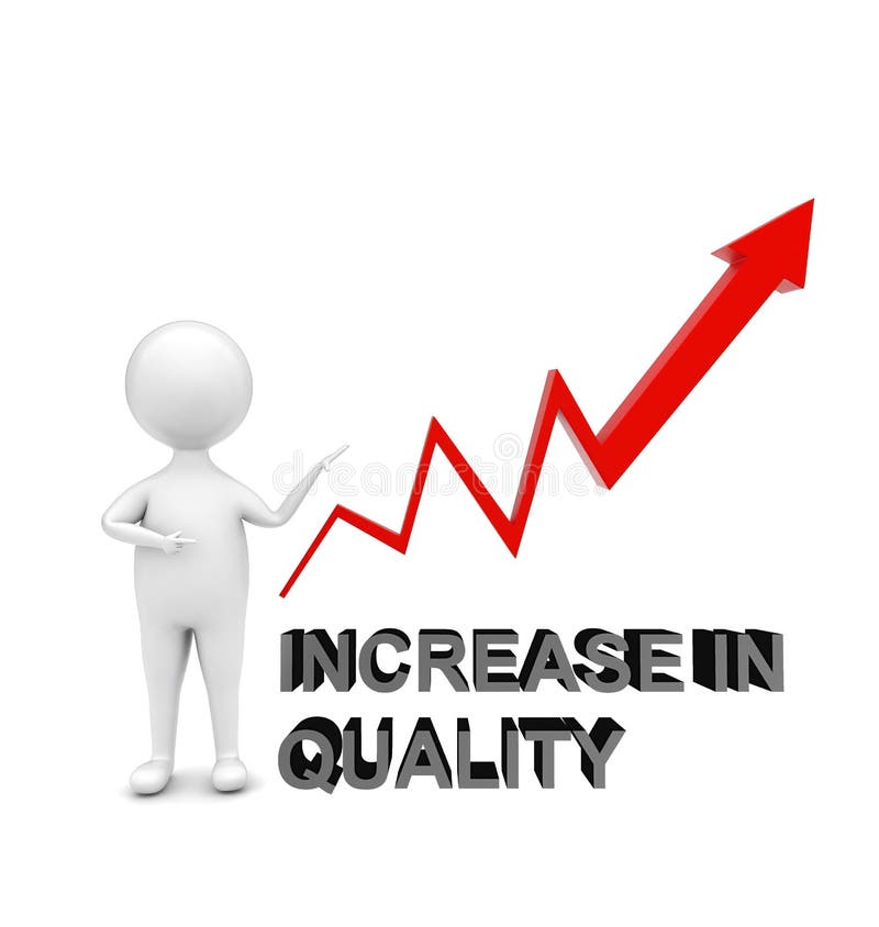 3d Man Standing and Pointing is Hand Towards a Upward Arrow Graph ...