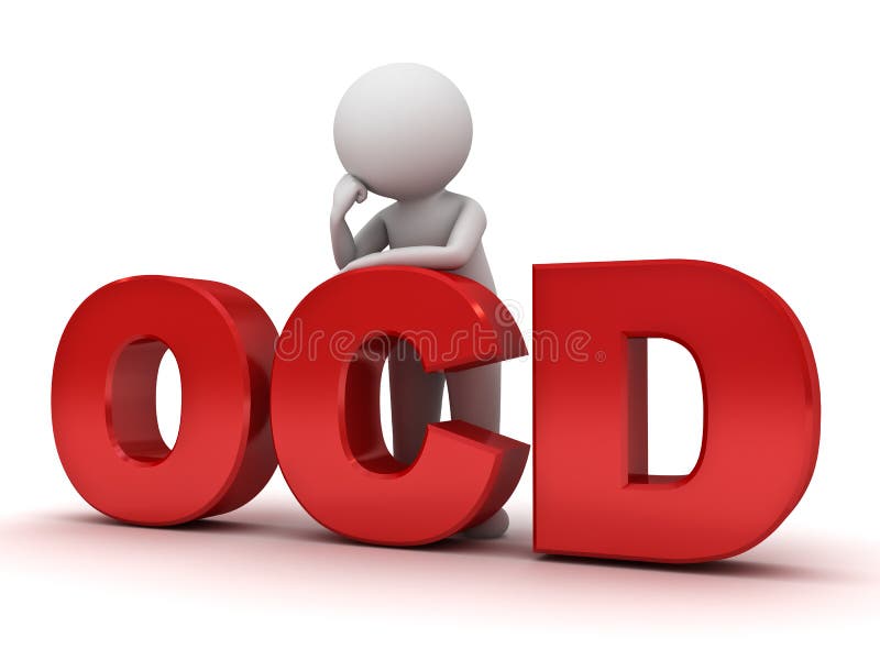 3d Man Standing with Red Ocd Text or Obsessive Compulsive Disorder ...
