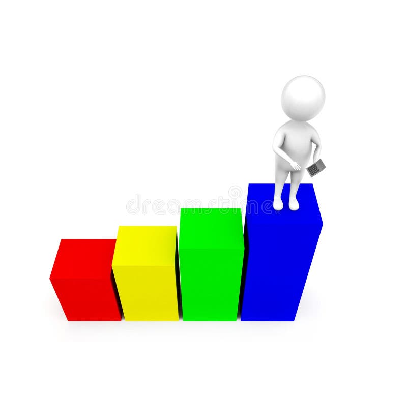 3d man graph concept stock illustration. Illustration of growth - 43050955