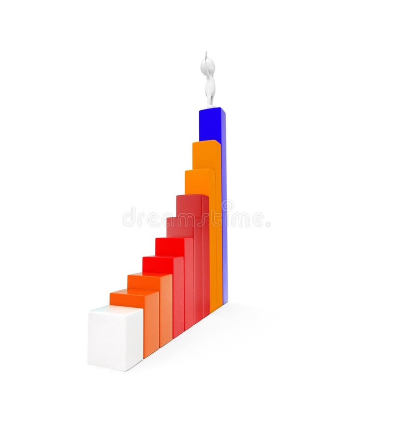 3d man graph concept stock illustration. Illustration of growth - 43050955