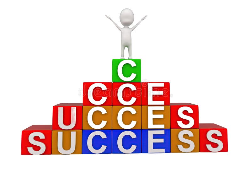 3d Man Blocks Success Stock Illustrations – 83 3d Man Blocks Success ...