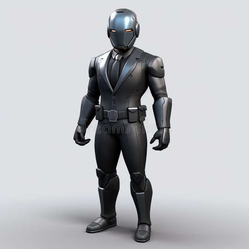 Technological Design: 3d Model of Male Superhero Character Stock ...