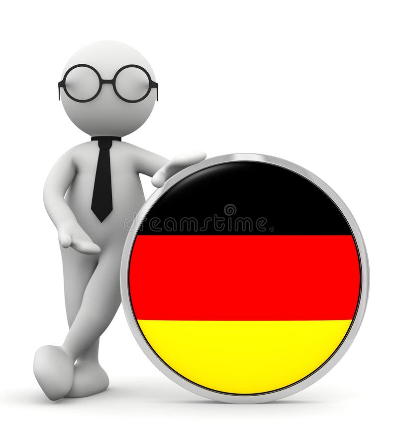 3d Man Teacher Course German Language Stock Illustration - Illustration ...