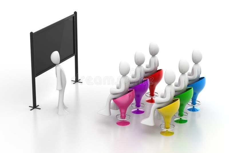3d man teaching the people stock illustration. Illustration of concept ...