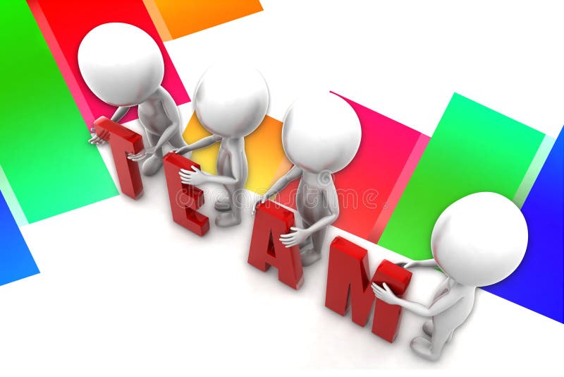 3D white people. Team stock illustration. Illustration of partnership ...