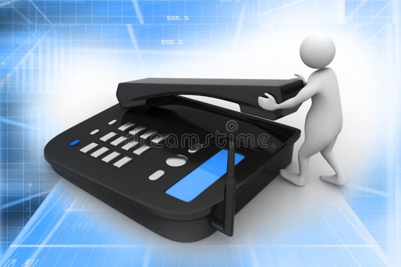 3d man with telephone stock illustration. Illustration of phone - 39124817