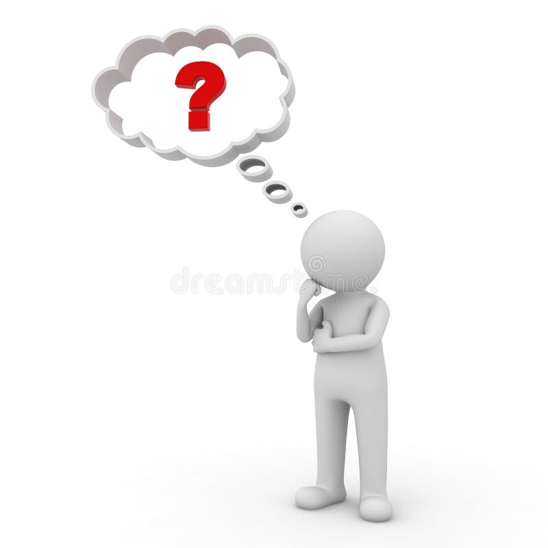 3d Man Thinking with Red Question Mark in Thought Bubble Stock ... 3d Man Thinking with Red Question Mark in Thought Bubble Stock ...
