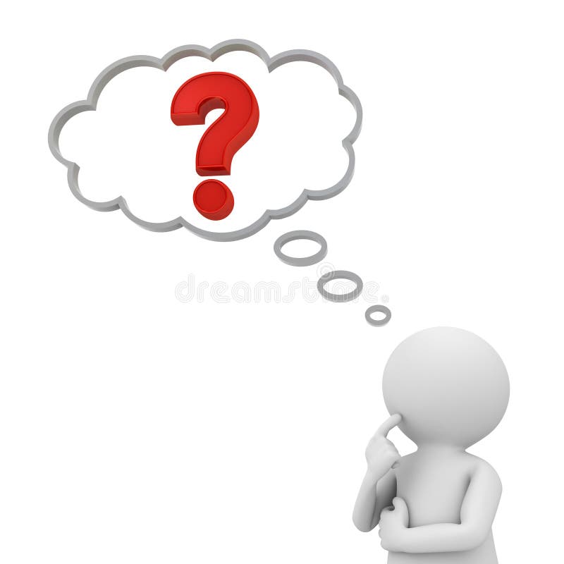 3d Man Thinking with Red Question Mark in Thought Bubble Stock ... 3d Man Thinking with Red Question Mark in Thought Bubble Stock ...