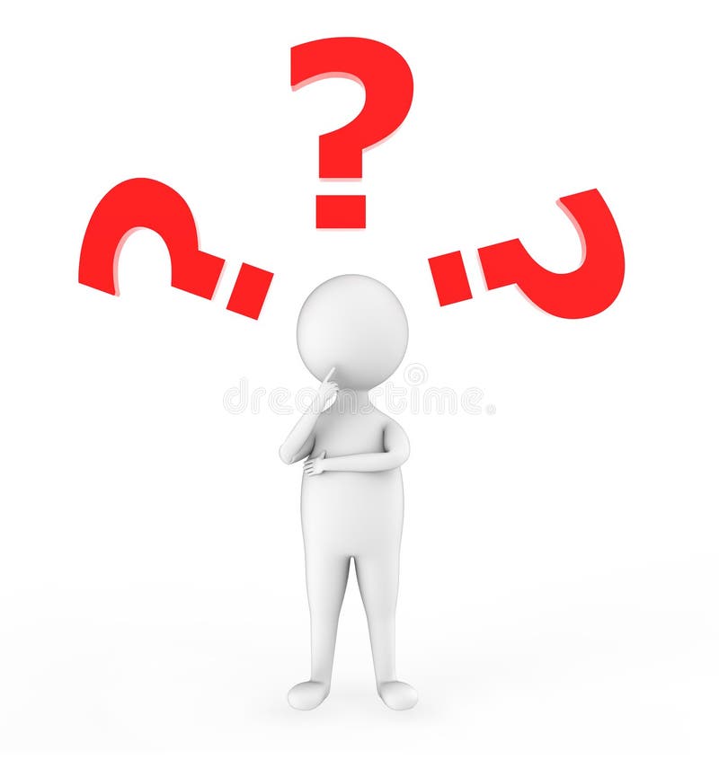 3d Man with Question and Answer Sign Stock Illustration - Illustration ...