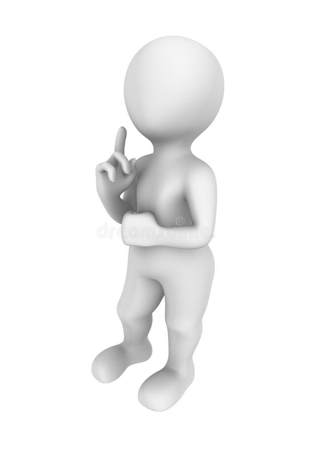 3d Man Thinks of a Problem. Stock Illustration - Illustration of ...