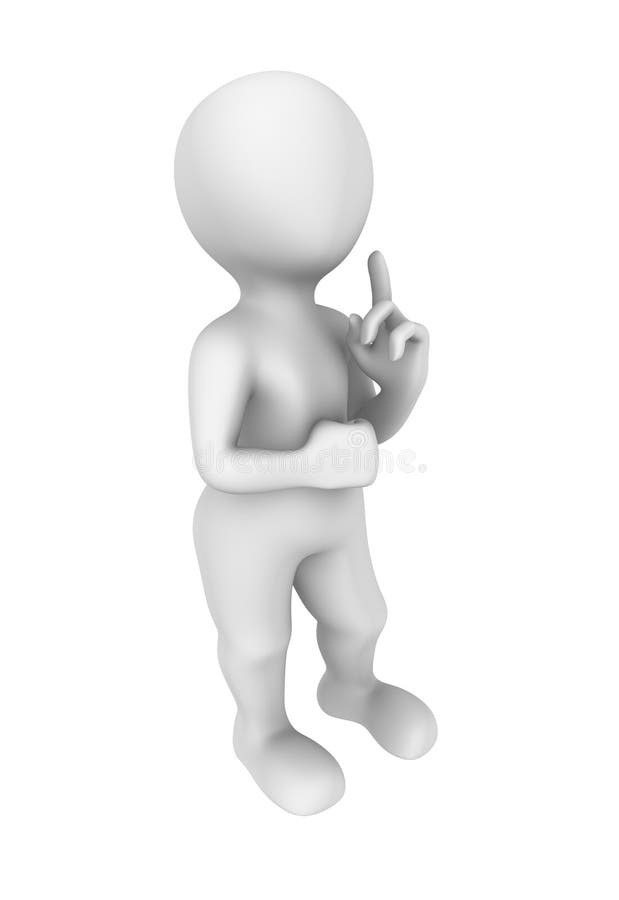 3d Man Thinks of a Problem. 3d Illustration. Stock Illustration ...