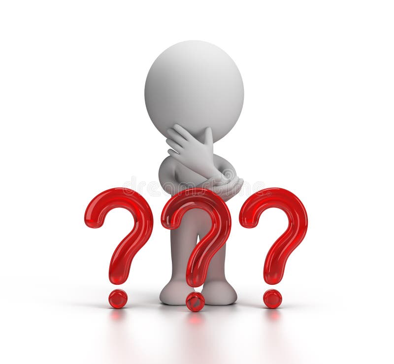 3D man thinks stock illustration. Illustration of solution - 377706019